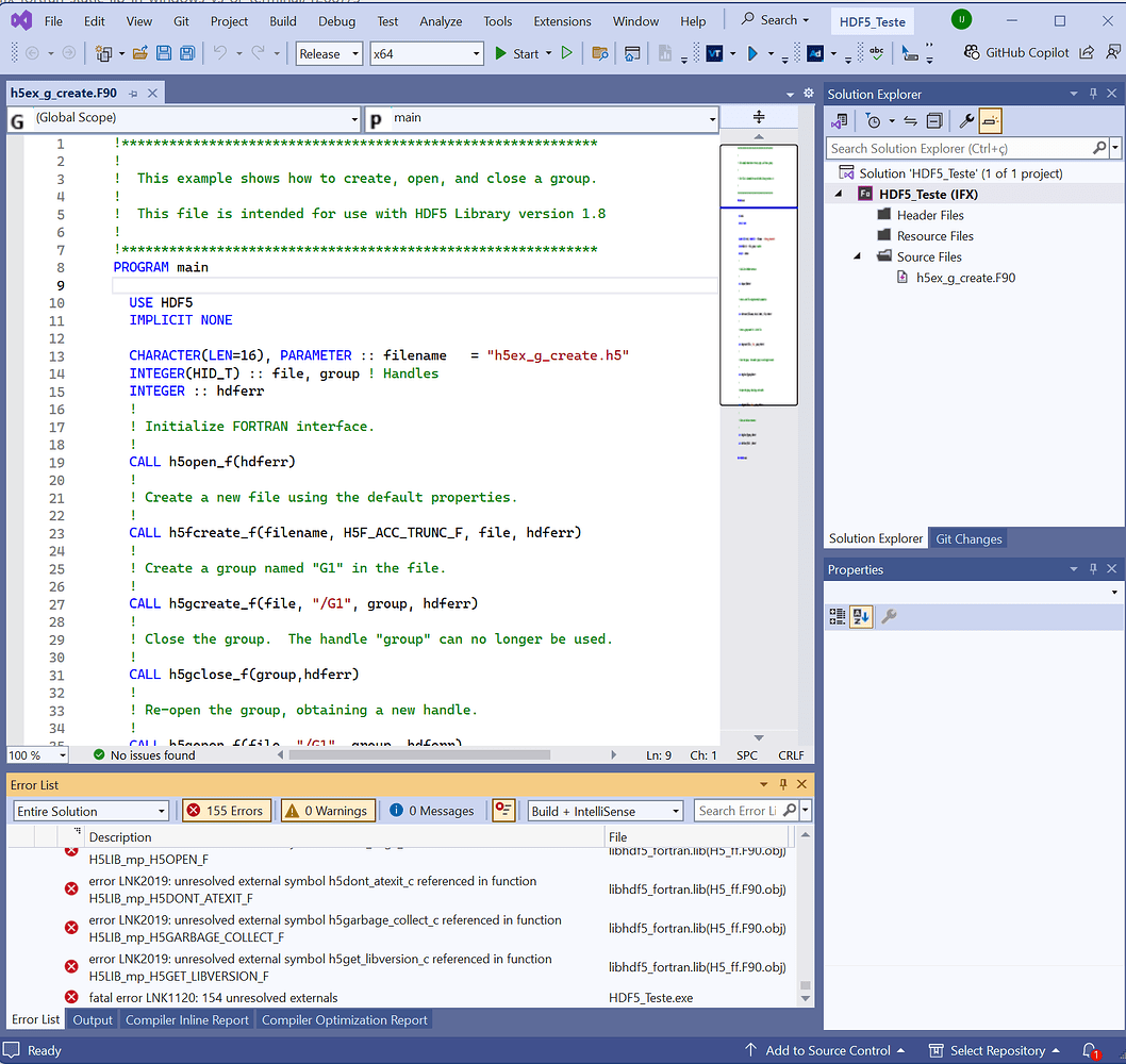 HDF5 IFX Fortran Static LIB in Windows (VS or Terminal) - HDF5 Library - HDF Forum